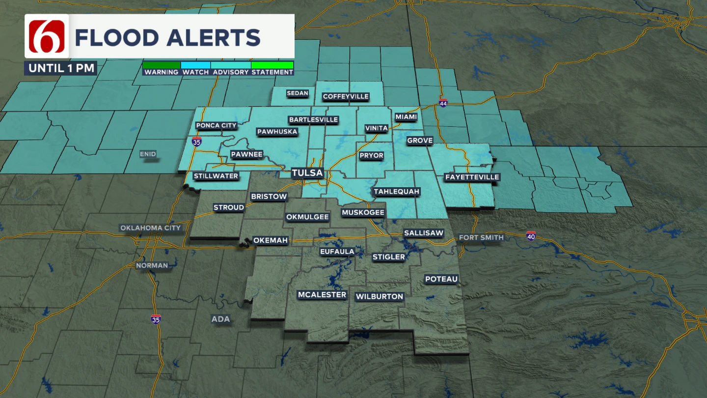 Heavy Rain and Flood Watch in Effect for Tulsa and Surrounding Areas
